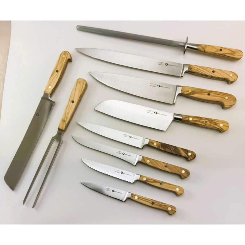 10 piece set with Olive wood handles - Samuel Staniforth Ltd