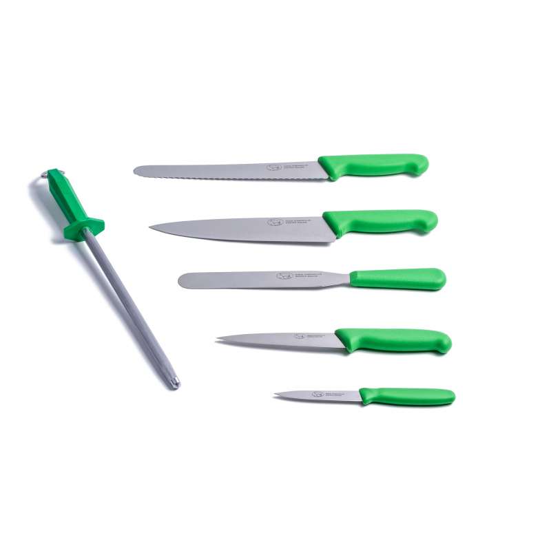 6 Piece Chef Set Green Samuel Staniforth Ltd